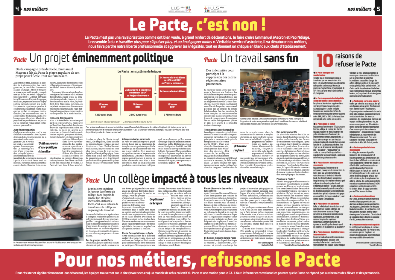 Affiche pacte - SNES-FSU