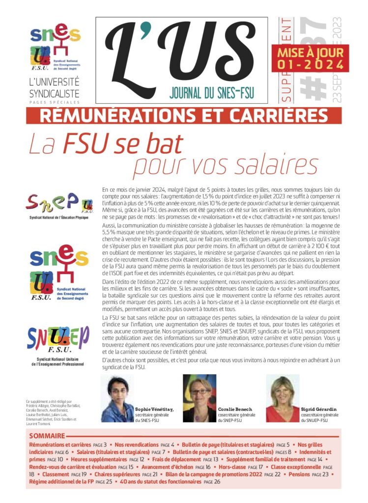 Évaluation, avancement et rémunération - SNES-FSU