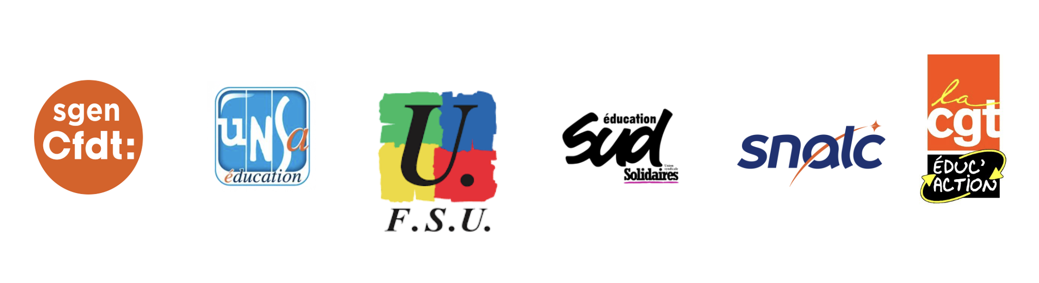 Déclaration des organisations syndicales FSU, UNSA éducation, SGEN-CFDT ...